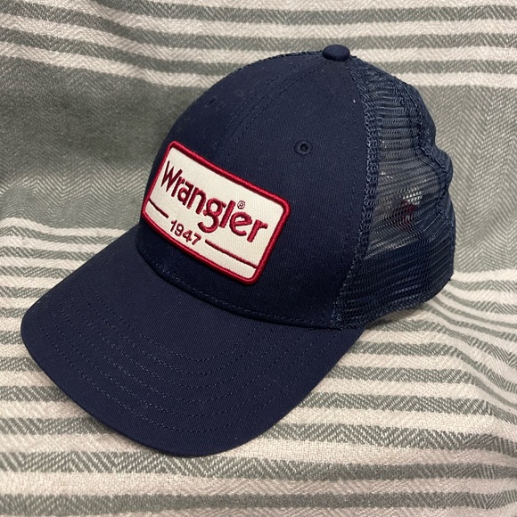 Wrangler | Accessories | Wrangler Jeans Patch Navy Blue Trucker Hat ...